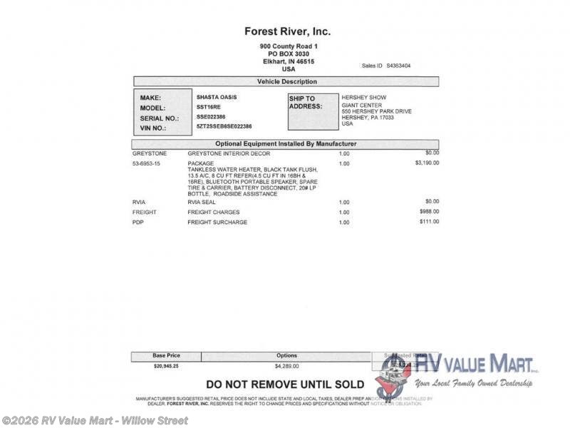 2025 Shasta Compact 16RE RV for Sale in Willow Street, PA 17584 ...