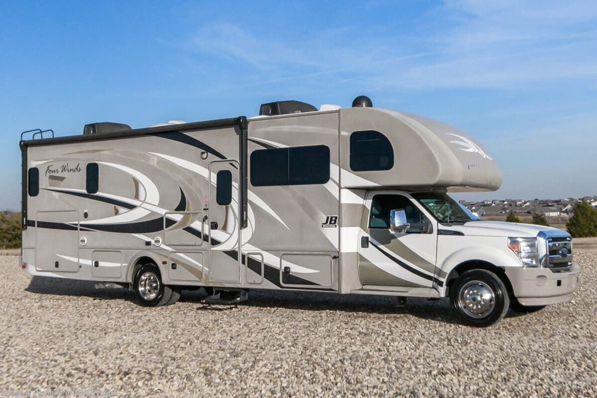 2015 Thor Motor Coach Four Winds Super C 35SB Bunk Model RV W/ Solar, King Bed, Auto Leveling ...