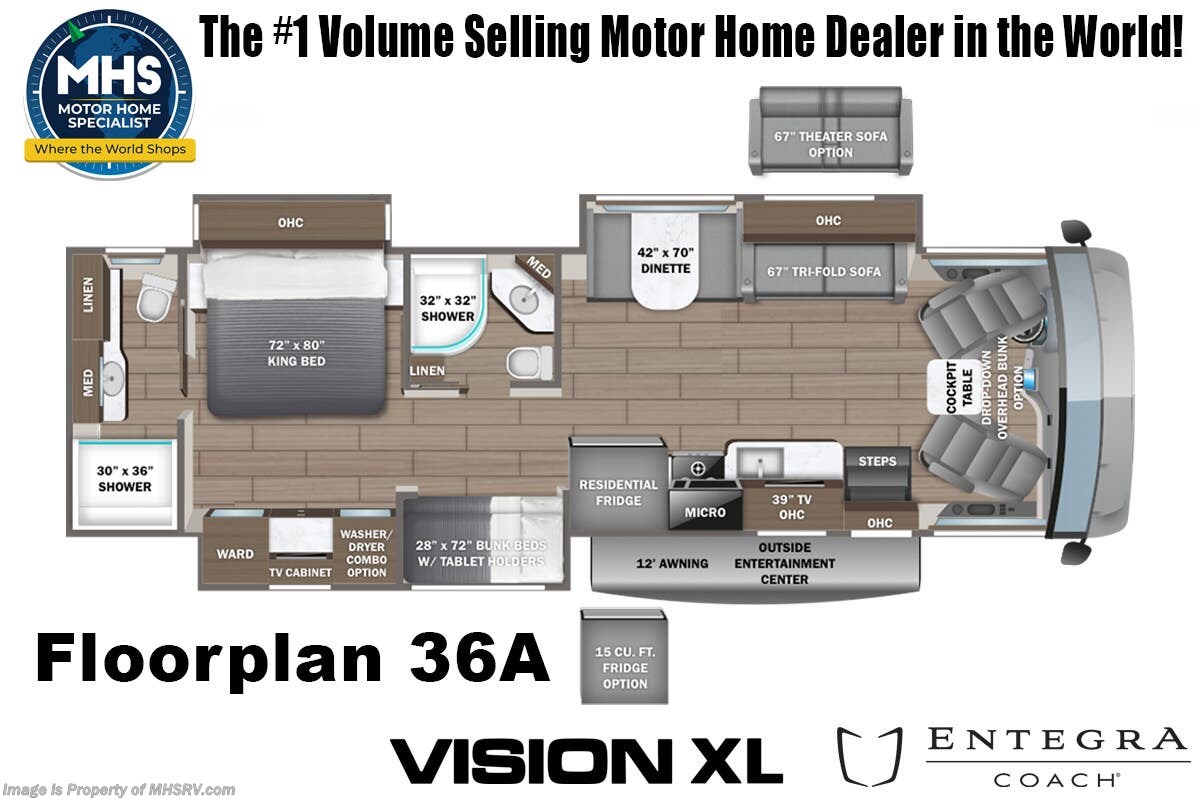 2024 Entegra Coach Vision XL 36A 2 Full Bath, Bunk Model