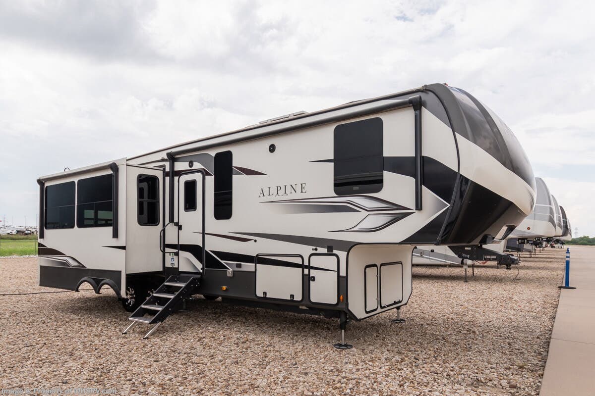 2022 Keystone Alpine 3220RL 5th Wheel W/ Theater Seats, Alum. Wheels, 3 A/C, King Bed & More