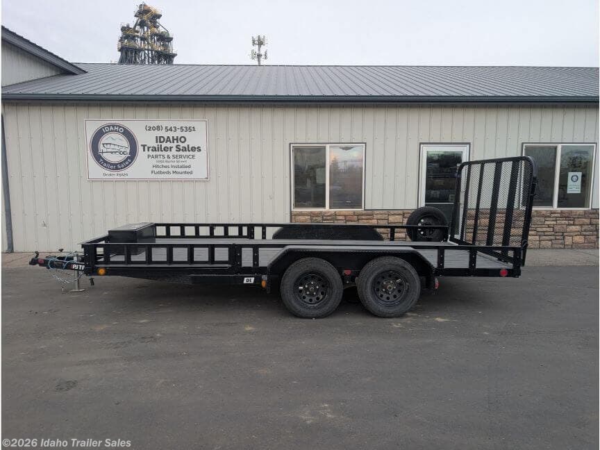 2024 PJ Trailers 82x16 Tandem Utility Trailer Side Ramps 7K Toolbox