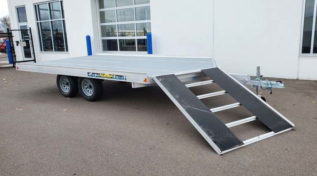 2024 ALUMA 8614D 3 Place Aluminum Drive On/Off Snowmobile Trailer - No ...