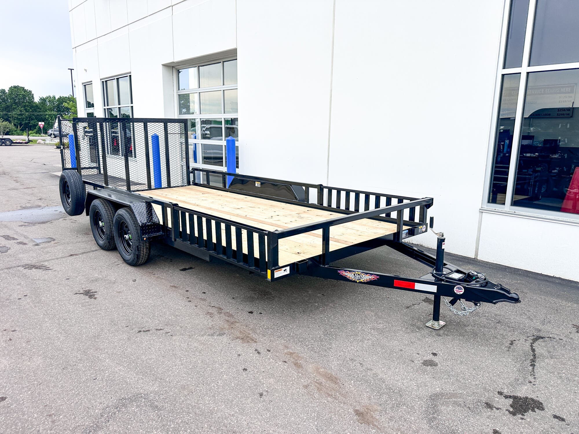 2025 H&H 82X16 ATV/RAIL SIDE UTILITY TRAILER-BLACK