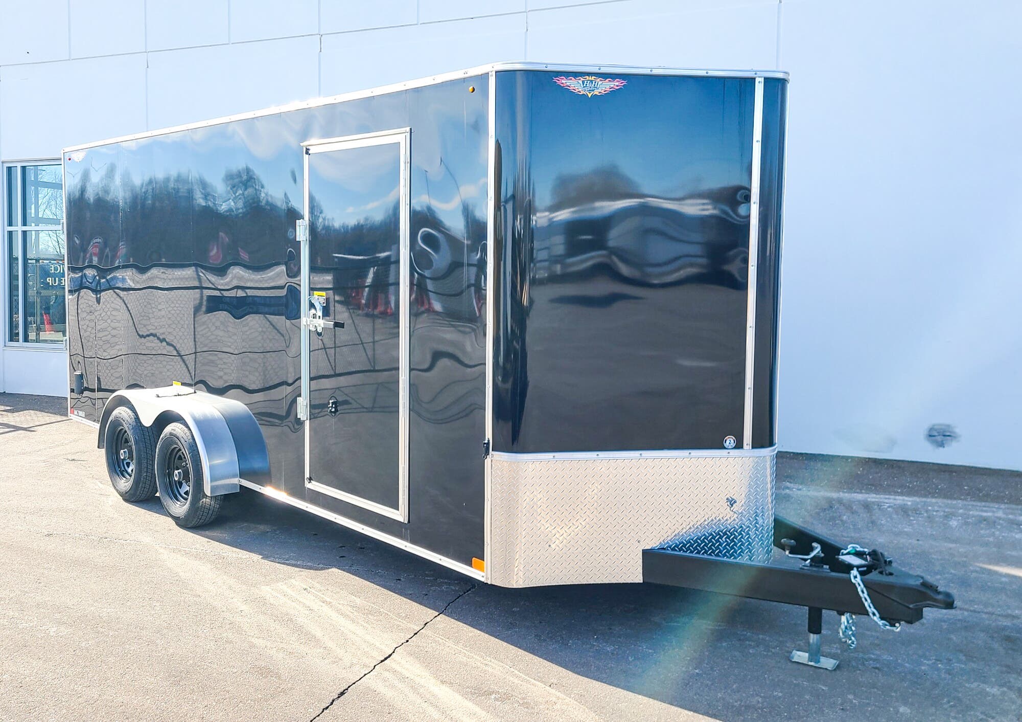 2025 H&H 7X16 ENCLOSED CARGO TRAILER 7' INTERIOR- BLACK