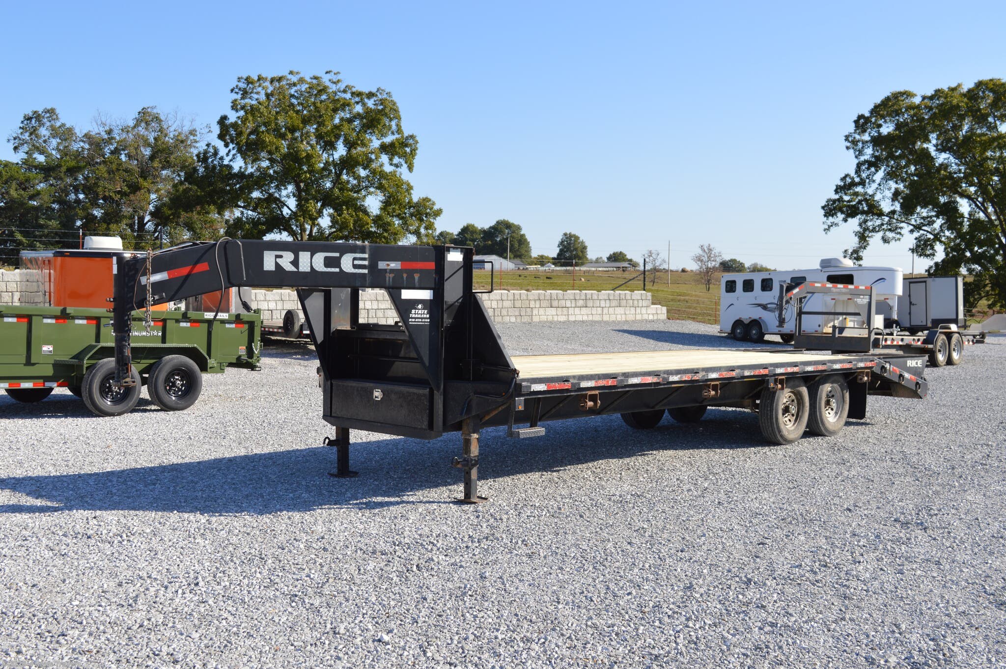 8x25 Deckover/Flat Deck Trailer for sale | Used Rice Trailers Deckover Gooseneck 102X25 FLATBED ...