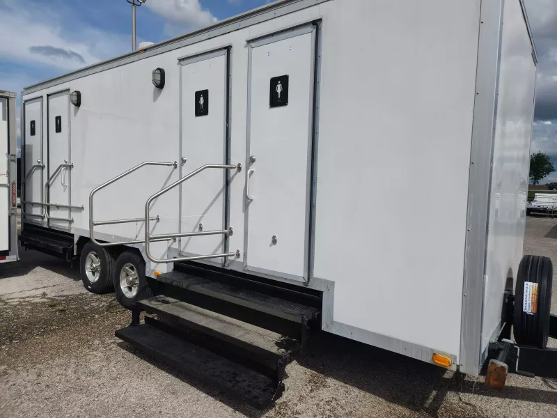 8x24 Restroom Trailer for sale | Used ACSI 9 Station Luxury Interior ...