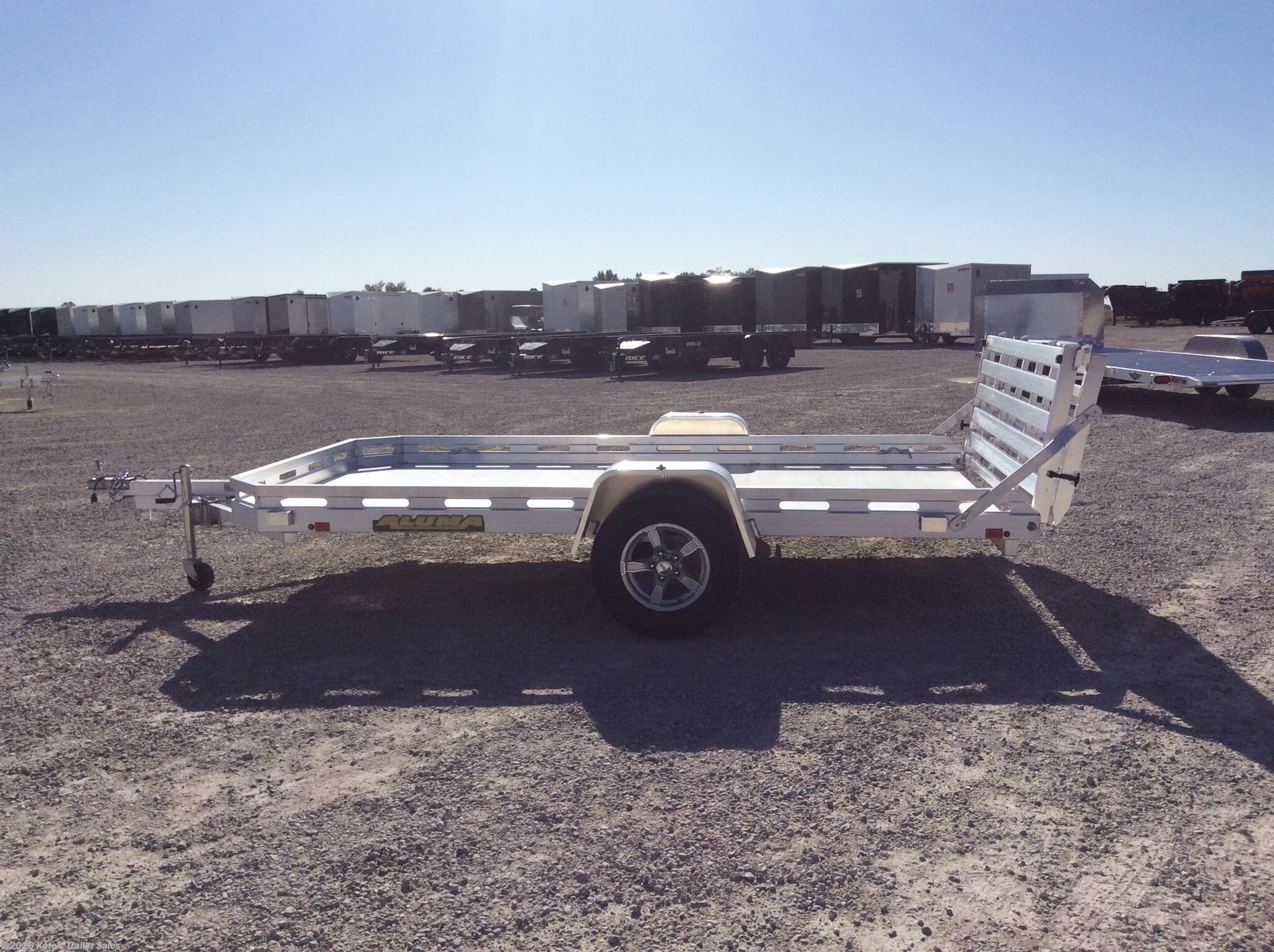2024 Aluma 7712HBT 12' Aluminum Utility ATV Trailer With Bi Fold Gate