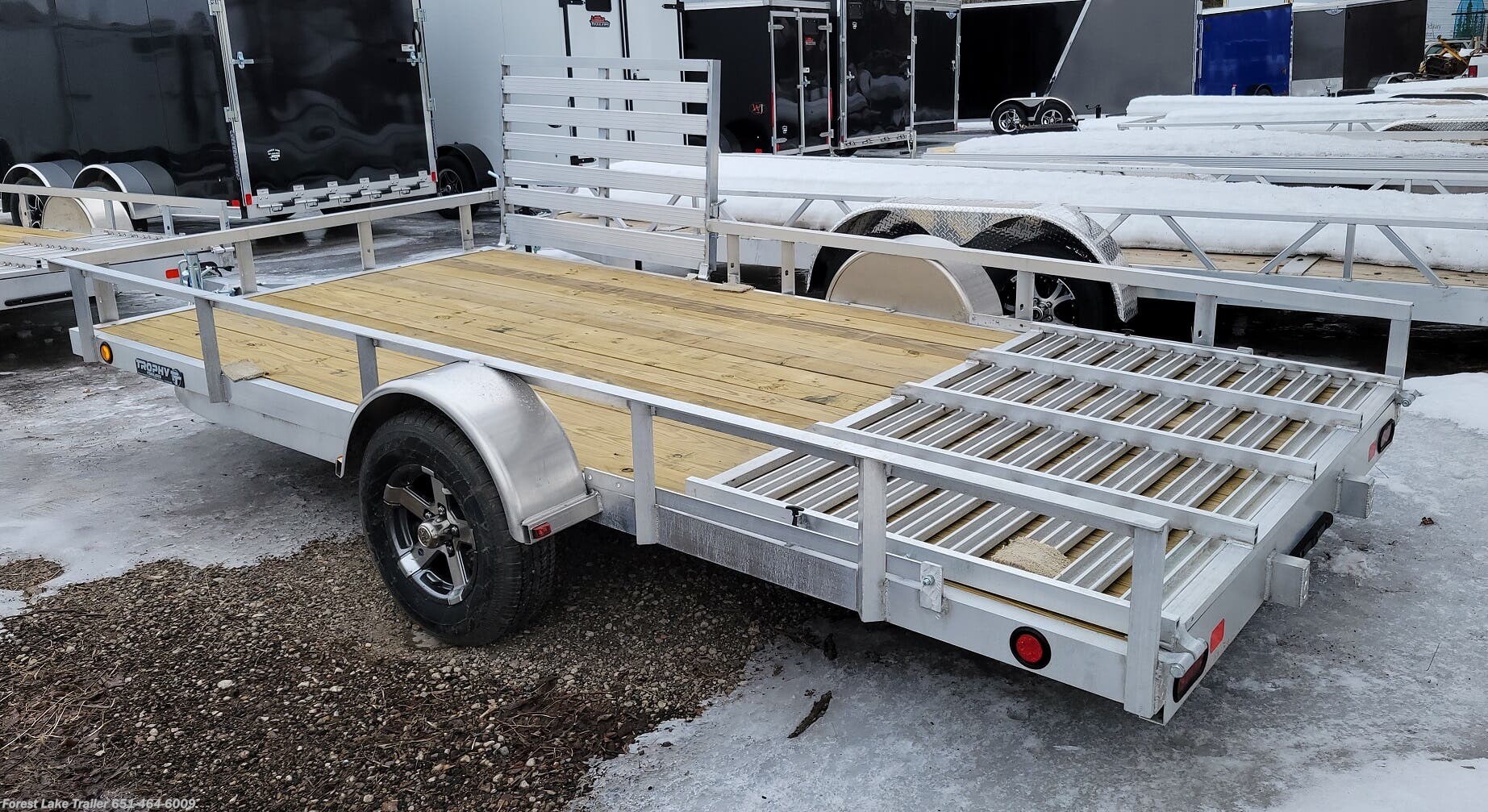 2023 Trophy 7x14 Single Axle w/Sideload Alum Utility Trailer