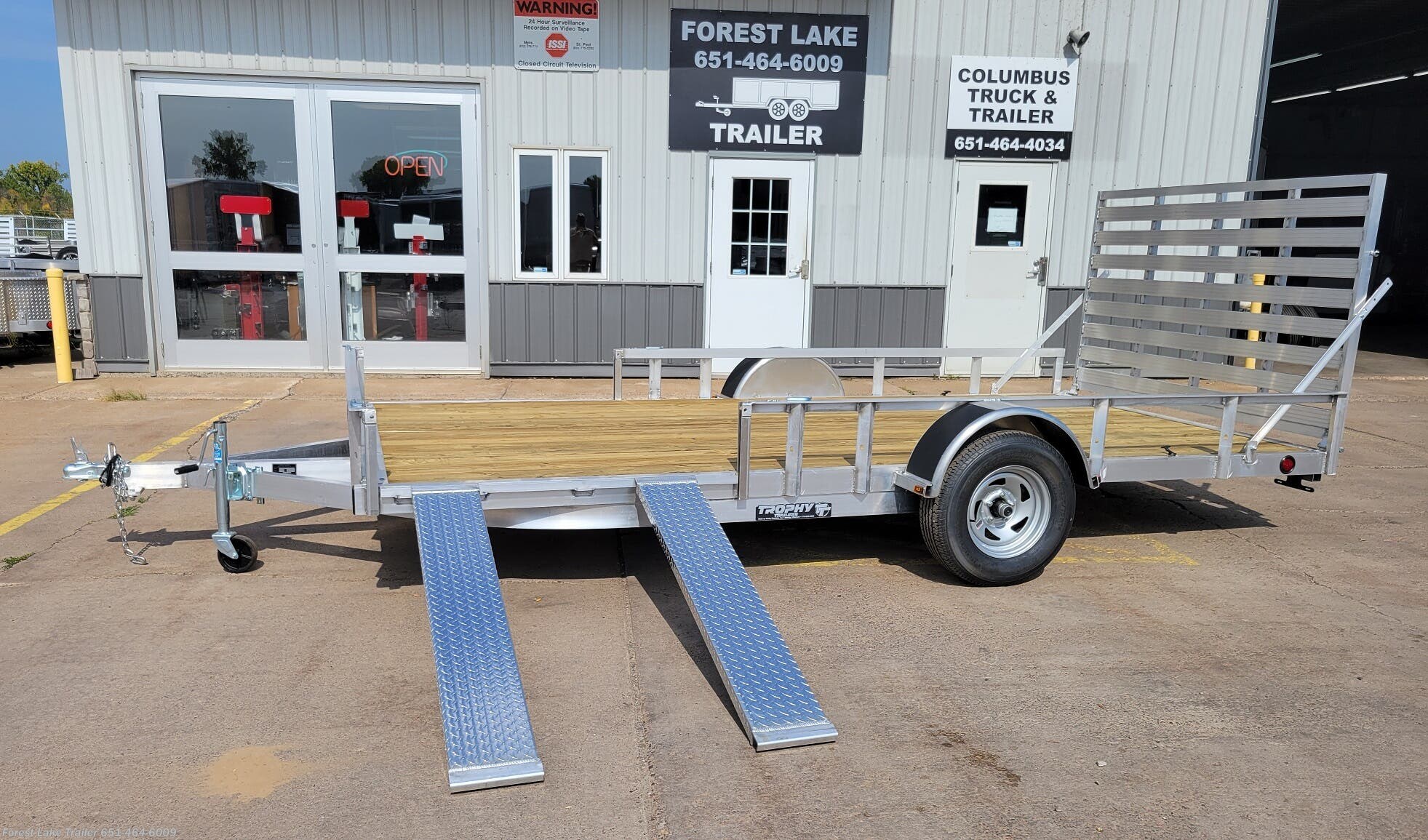 2024 Trophy 7x14 Single Axle Side Load Alum Utility Trailer