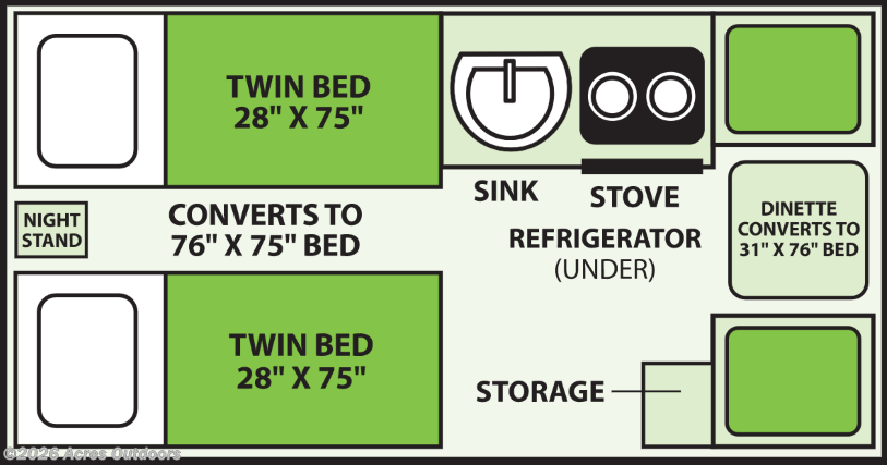 2021 Aliner Ranger 12 Twin\King Floorplan - Front Hard Dormer RV for ...