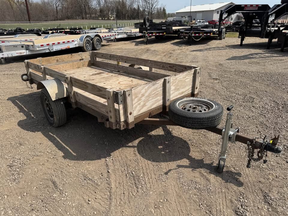 1995 HOME MADE 5x10 OPEN UTILITY TRAILER W/ WOOD SIDES