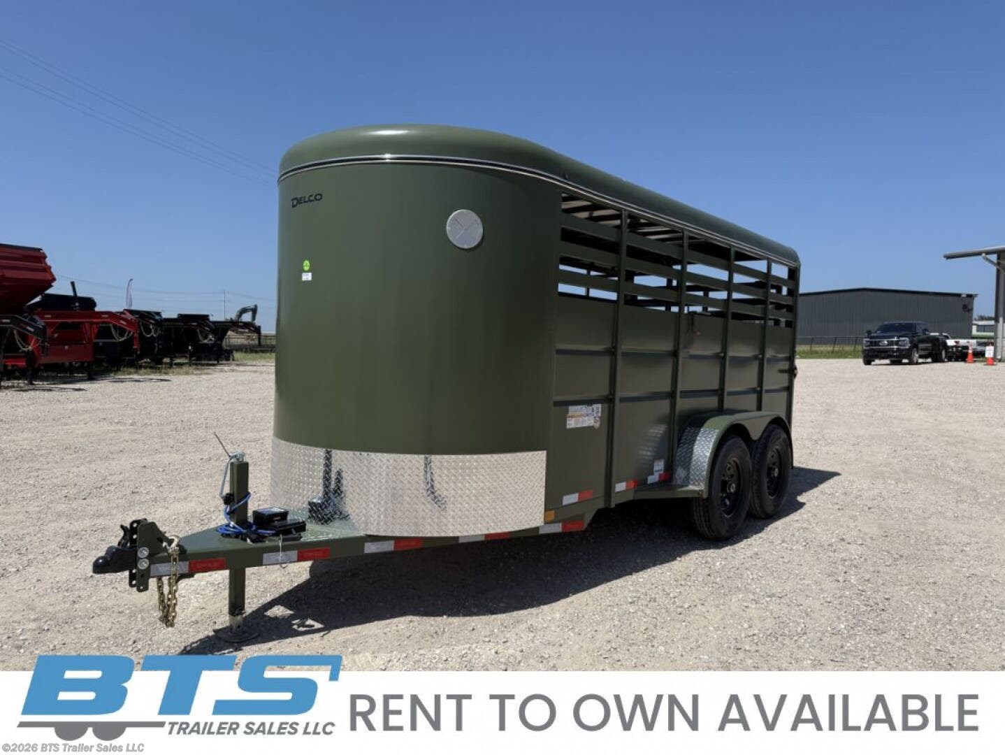 2026 Delco 6X16 Livestock Trailer 6K Torsion Axles